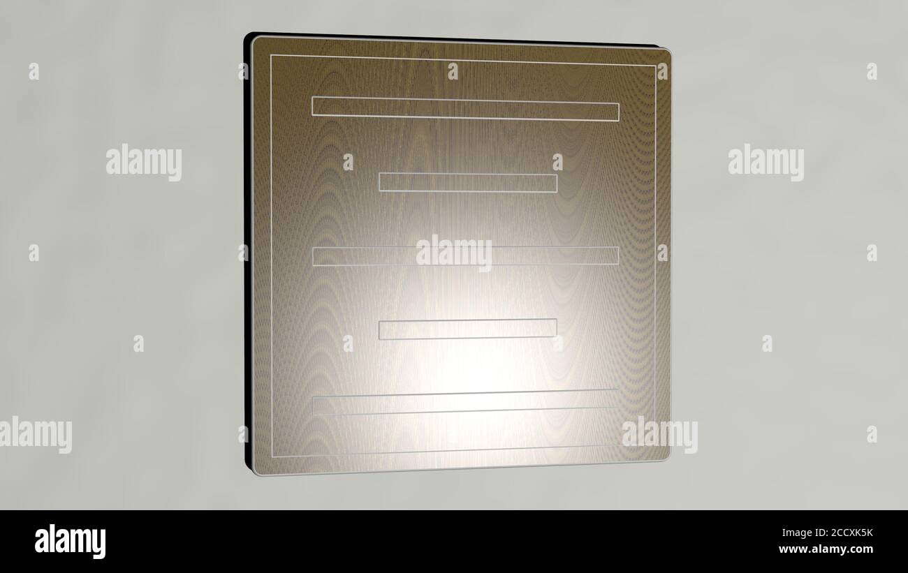 CENTER ALIGNMENT 3D icon on the wall, 3D illustration Stock Photo - Alamy