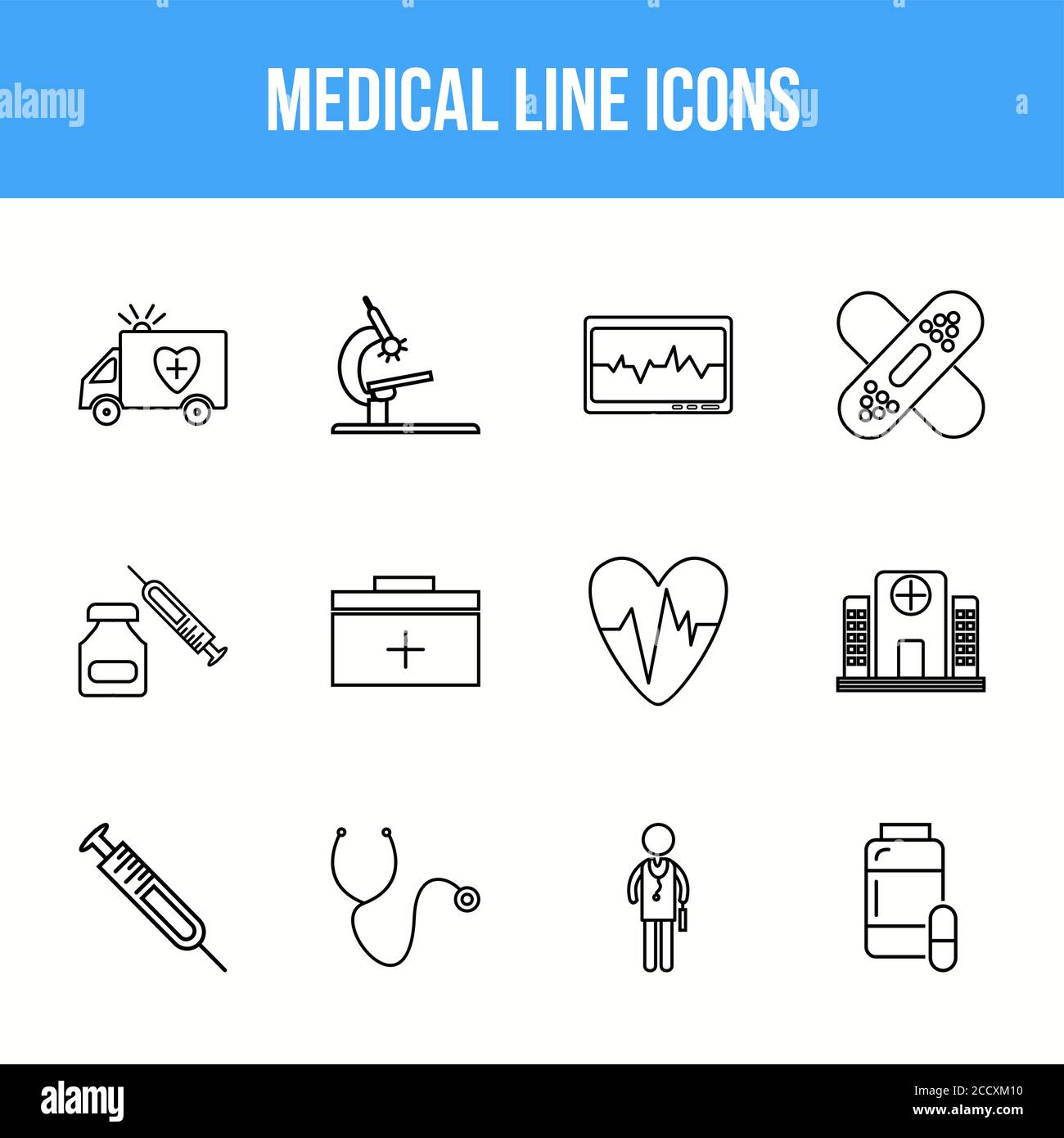 Unique Medical Line icon set Stock Vector Image & Art - Alamy