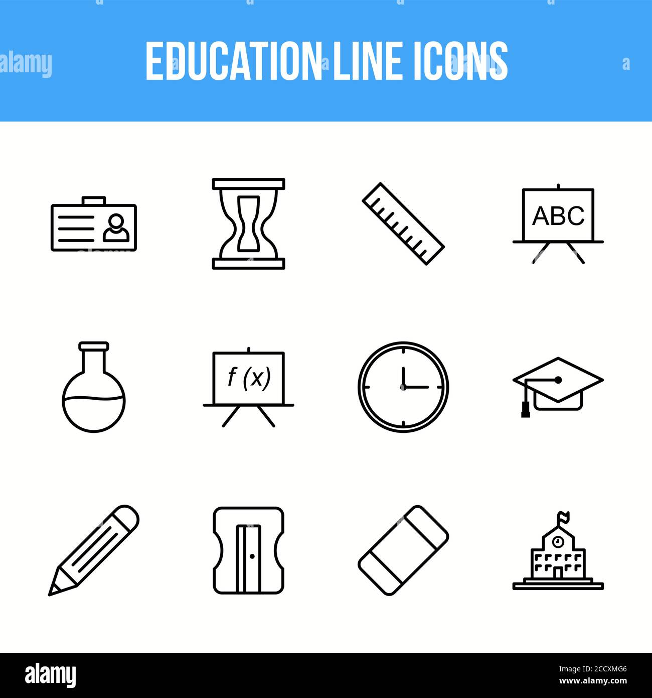 Unique Education Line icon set Stock Vector Image & Art - Alamy