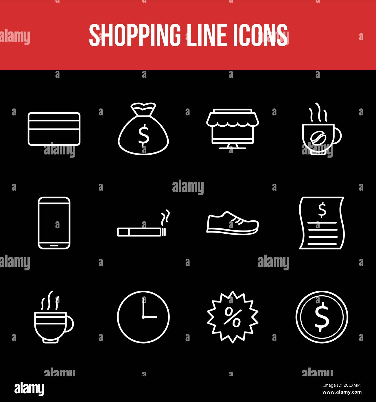 Unique Shopping Line icon set Stock Vector Image & Art - Alamy