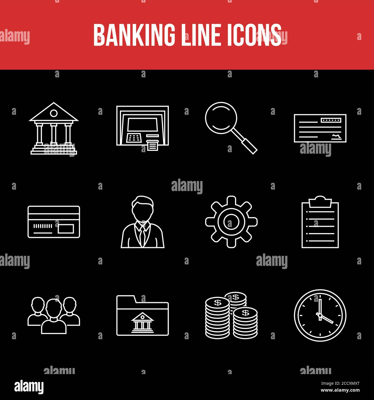 Unique Banking Line icon set Stock Vector Image & Art - Alamy