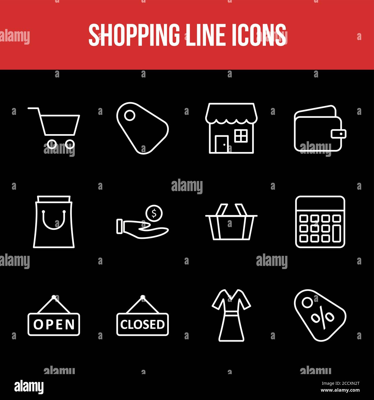 Unique Shopping Line icon set Stock Vector Image & Art - Alamy