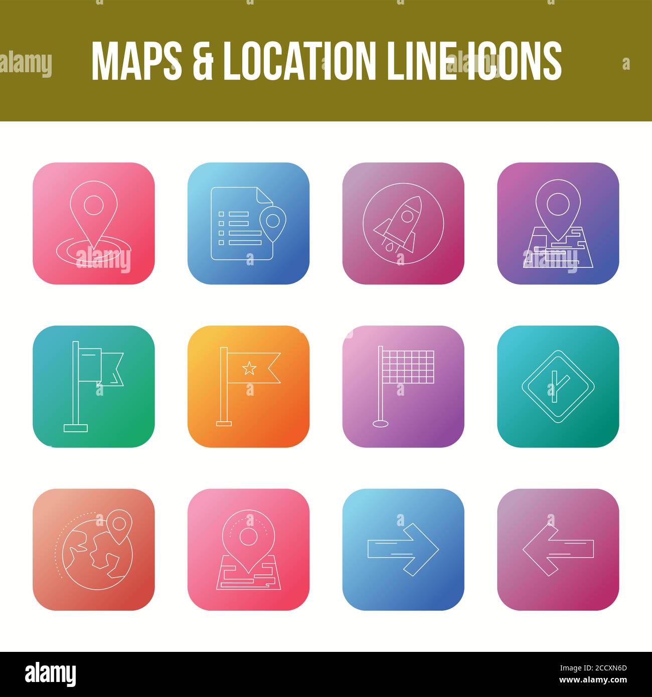 Unique Maps & location Line icon set Stock Vector Image & Art - Alamy