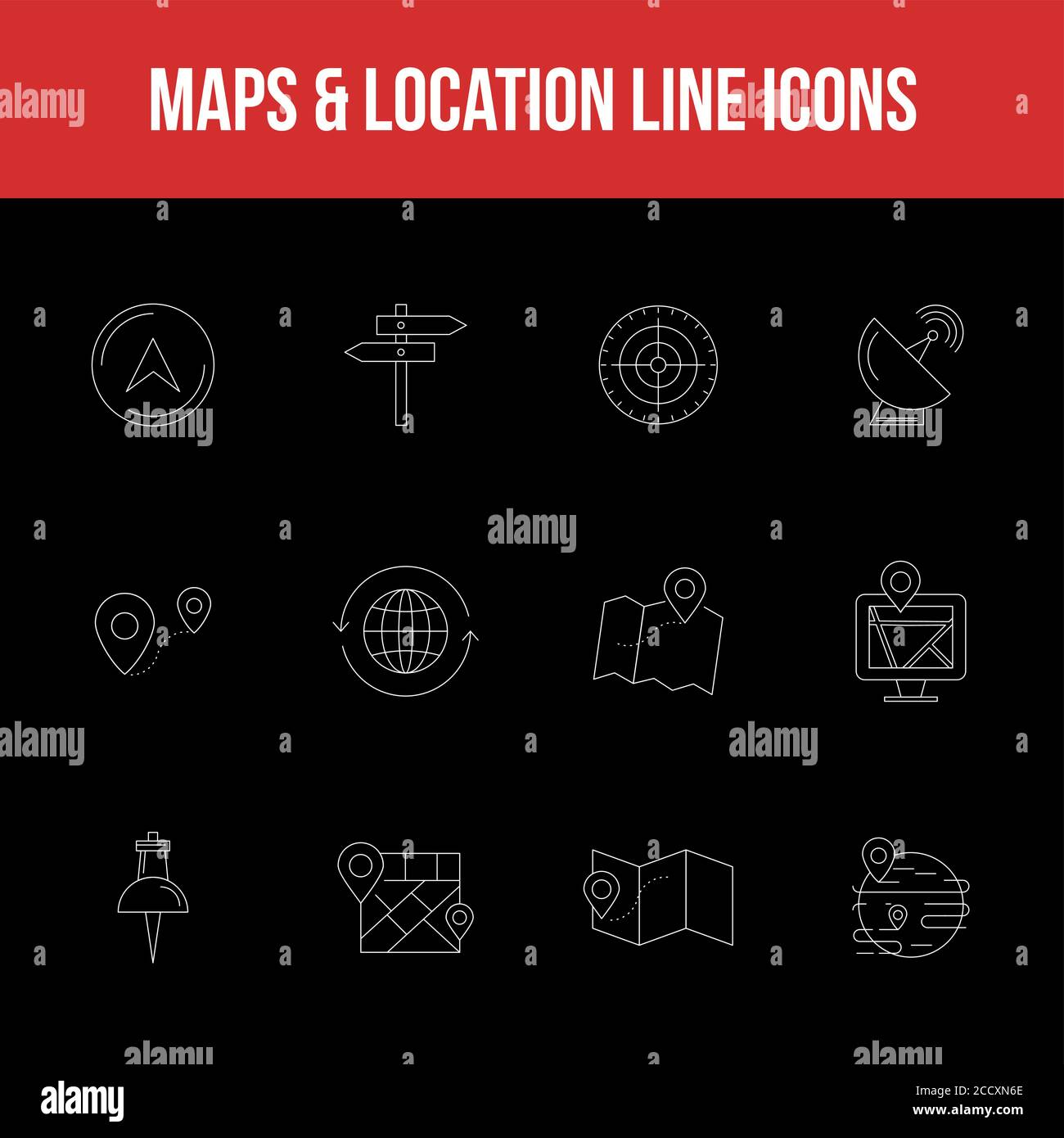 Unique Maps & location Line icon set Stock Vector Image & Art - Alamy