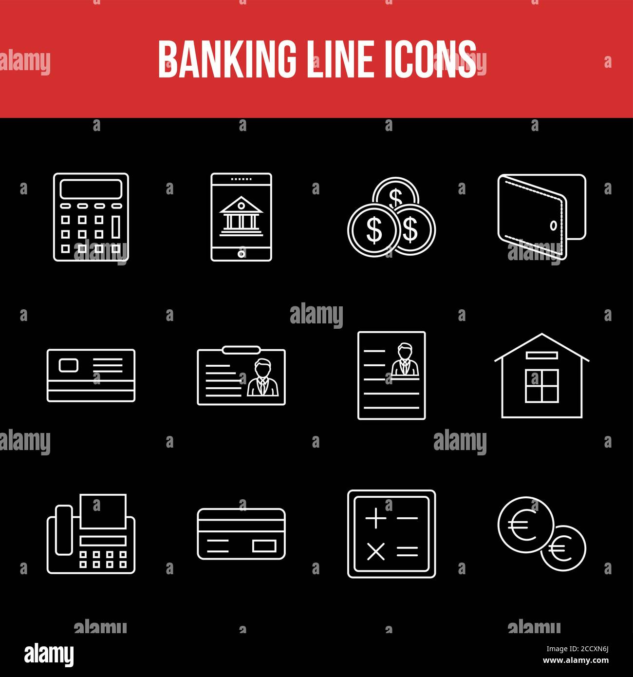 Unique Banking Line icon set Stock Vector Image & Art - Alamy
