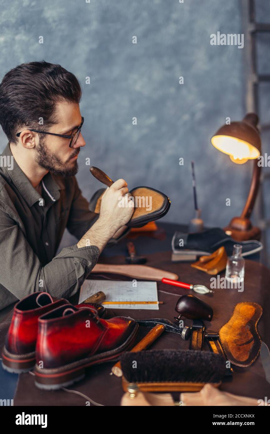 Shoe care process hi-res stock photography and images - Alamy
