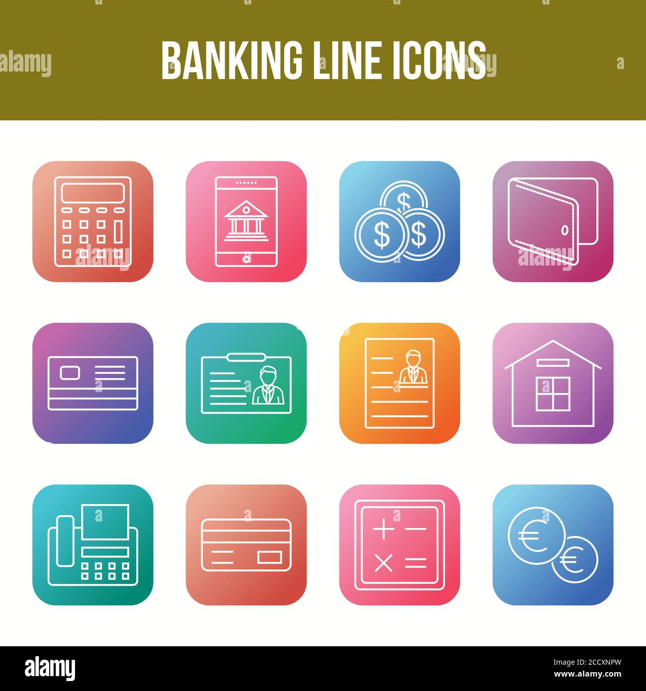 Unique Banking Line icon set Stock Vector Image & Art - Alamy