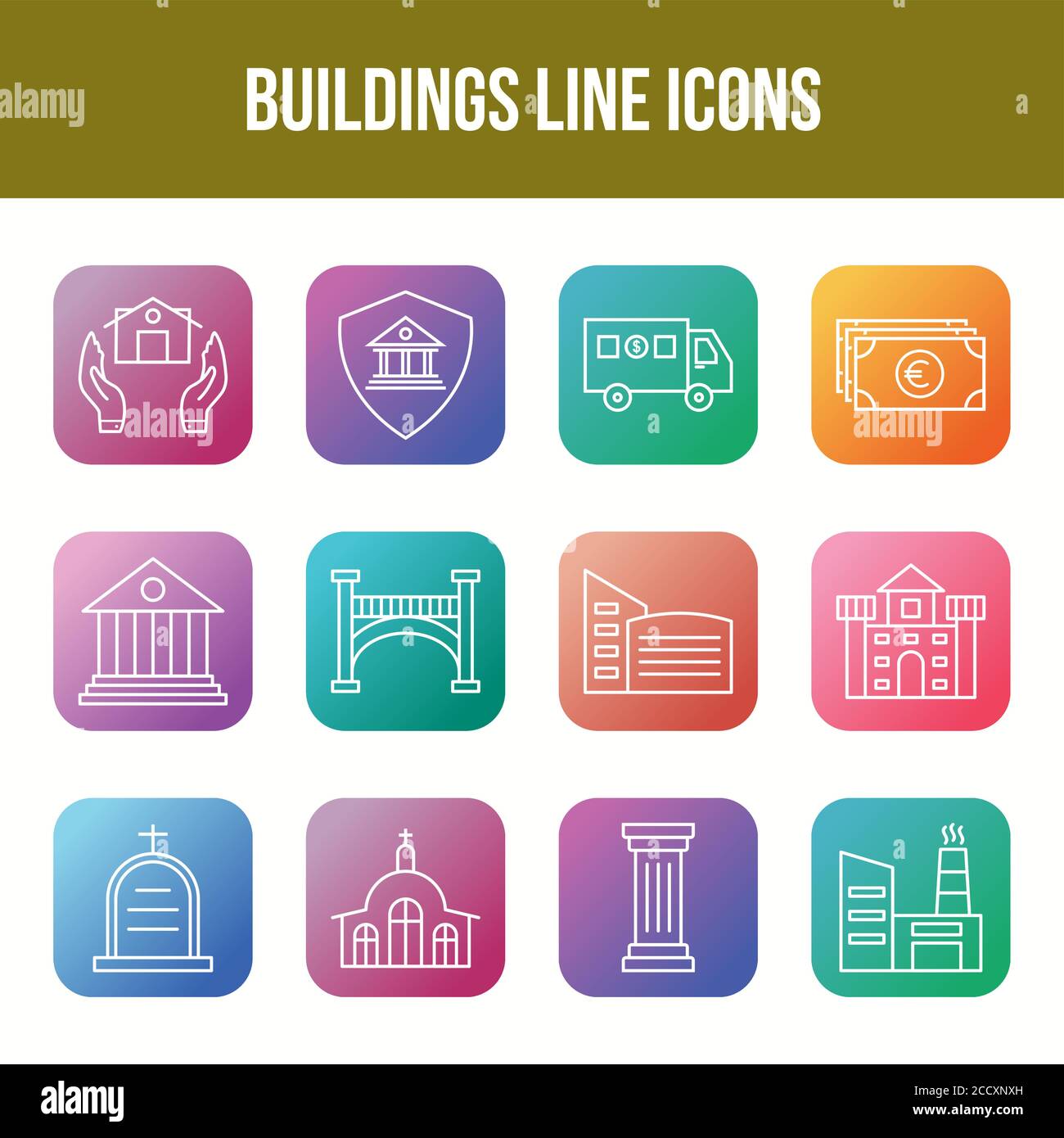 Unique Buildings Line icon set Stock Vector Image & Art - Alamy
