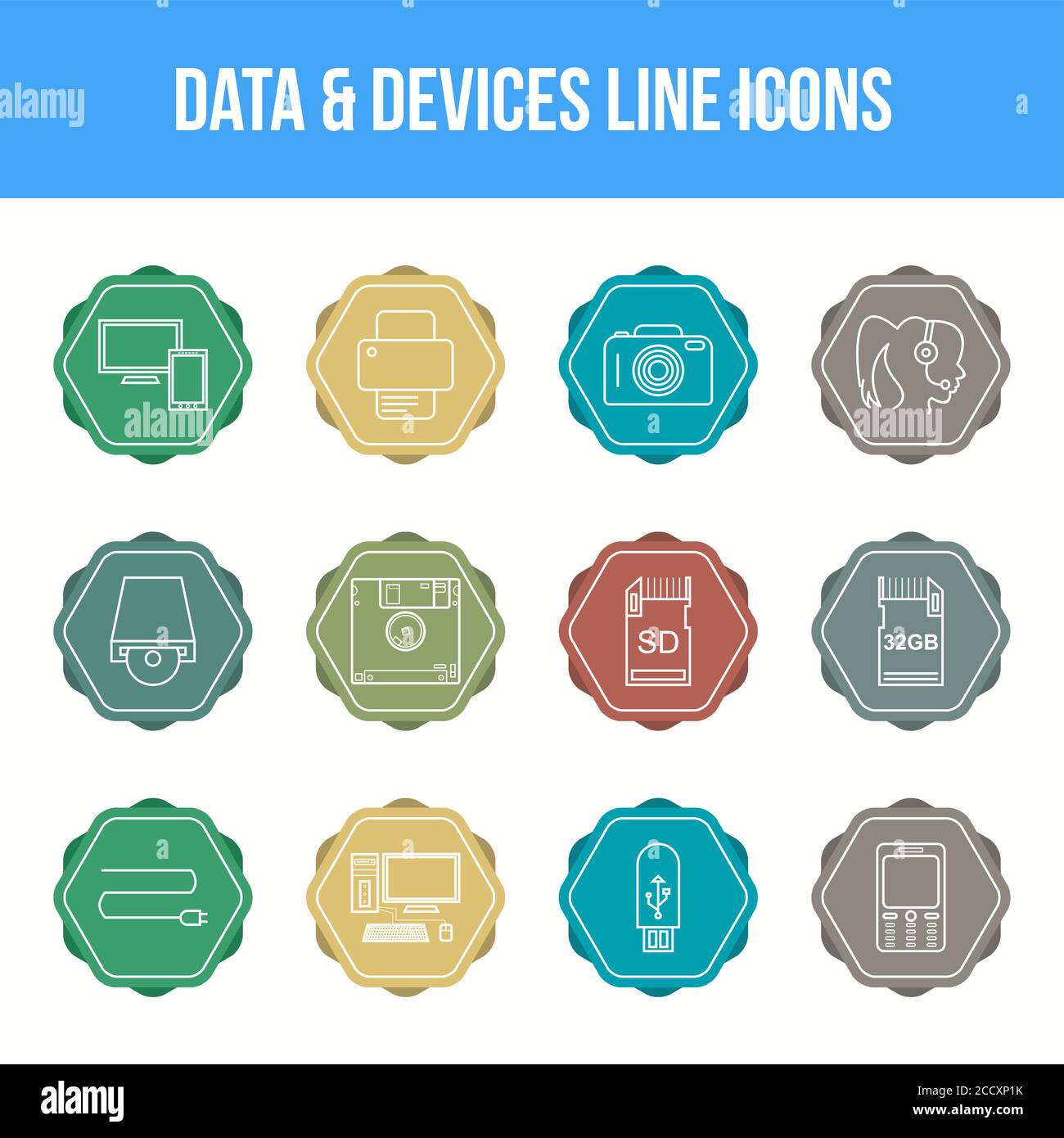 Unique Data & Devices Line icon set Stock Vector Image & Art - Alamy