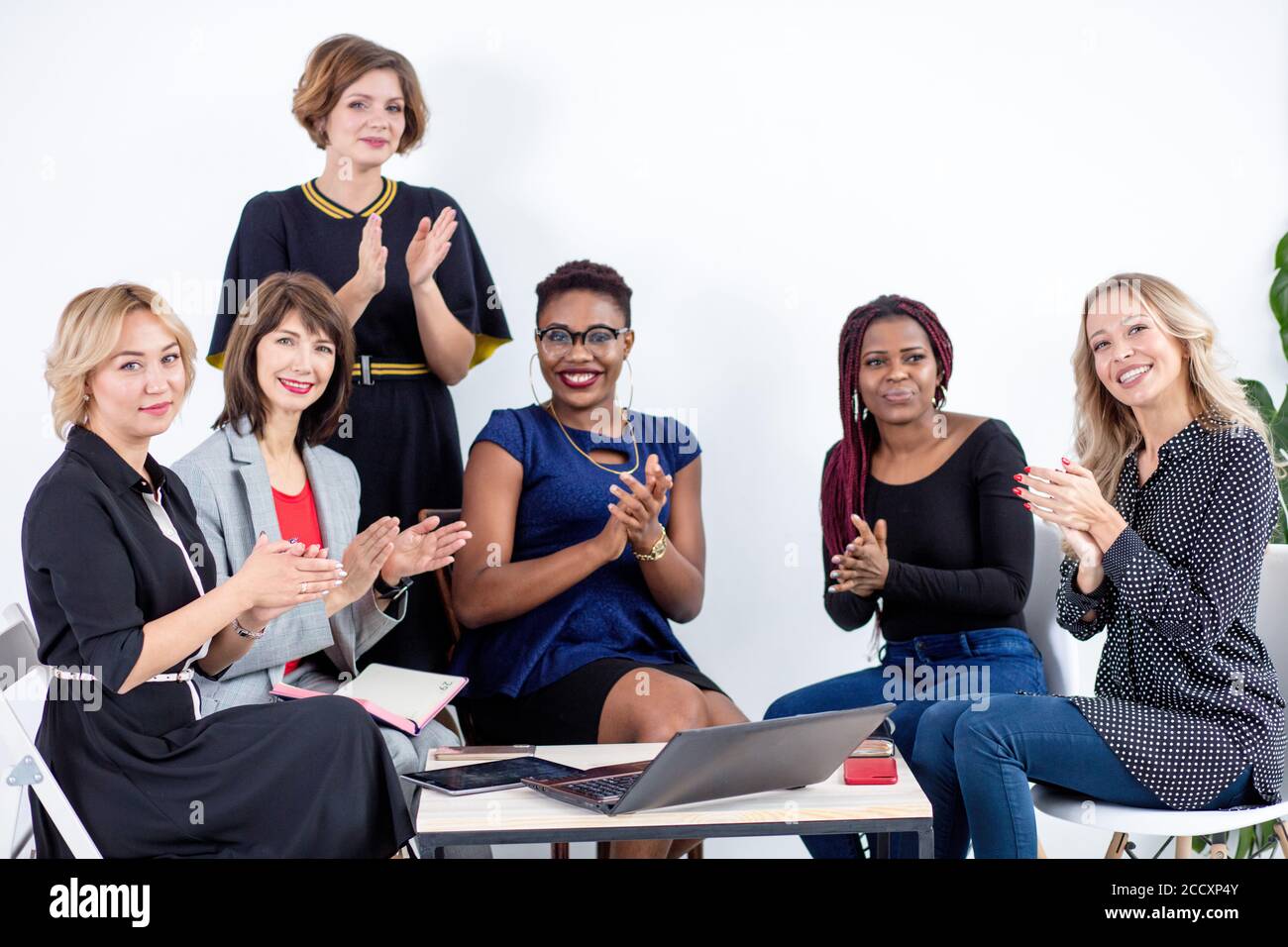 Woman Applaud Happy Gesture Applause High Resolution Stock Photography ...