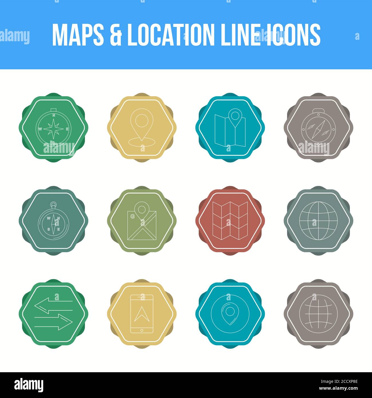 Unique Maps & location Line icon set Stock Vector Image & Art - Alamy