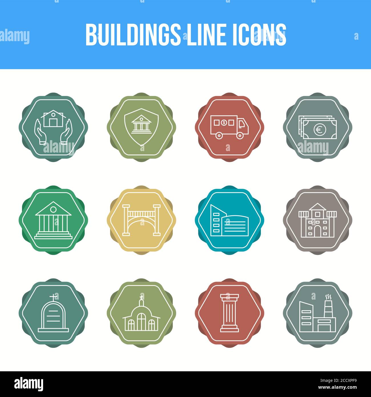 Unique Buildings Line icon set Stock Vector Image & Art - Alamy