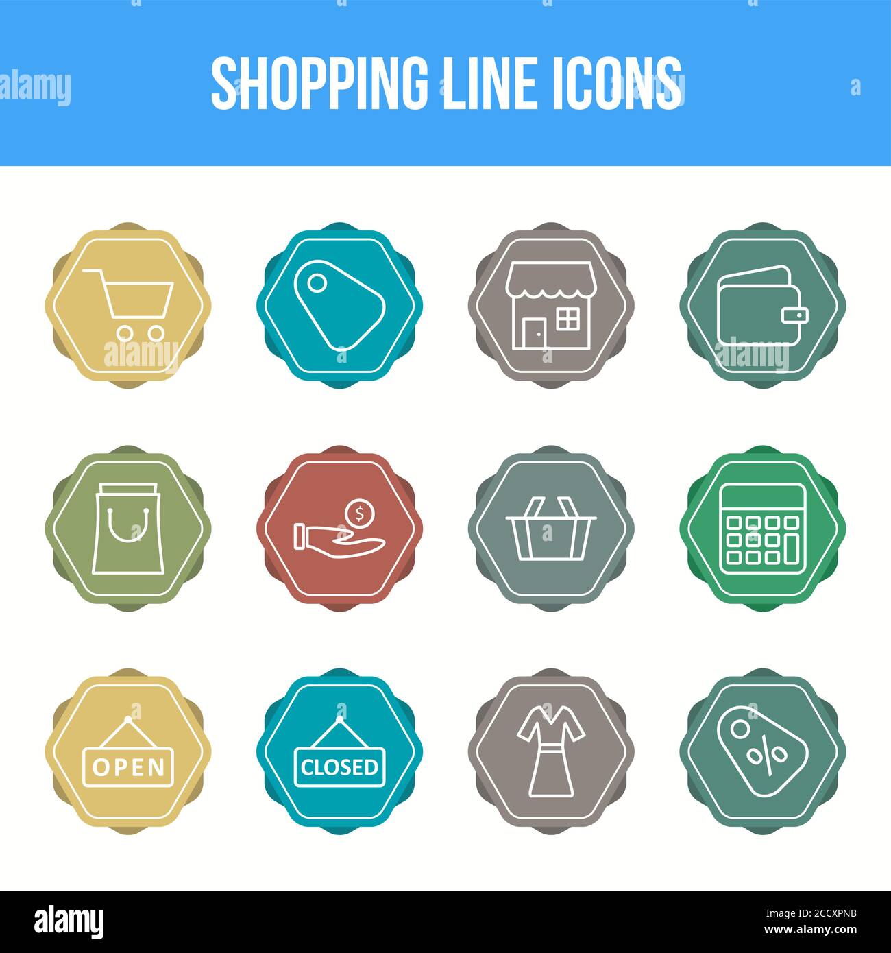 Unique Shopping Line icon set Stock Vector Image & Art - Alamy