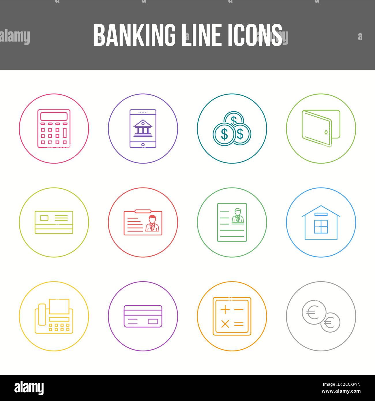 Unique Banking Line icon set Stock Vector Image & Art - Alamy