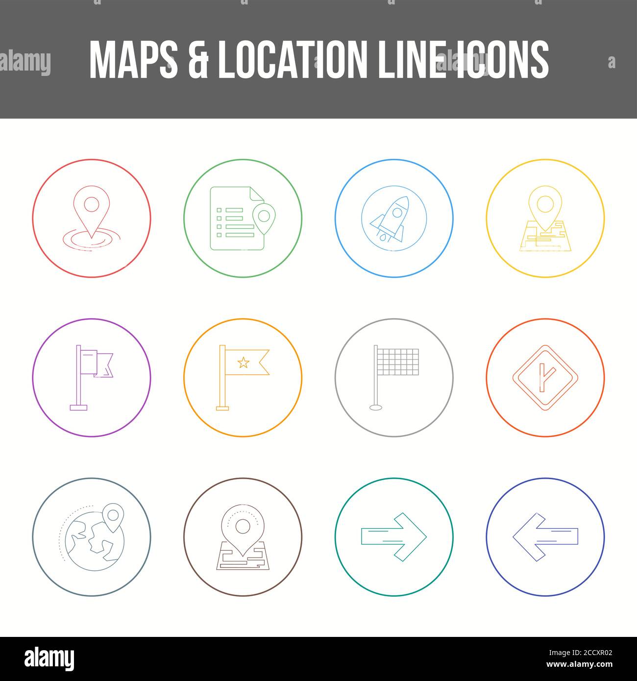 Unique Maps & location Line icon set Stock Vector Image & Art - Alamy