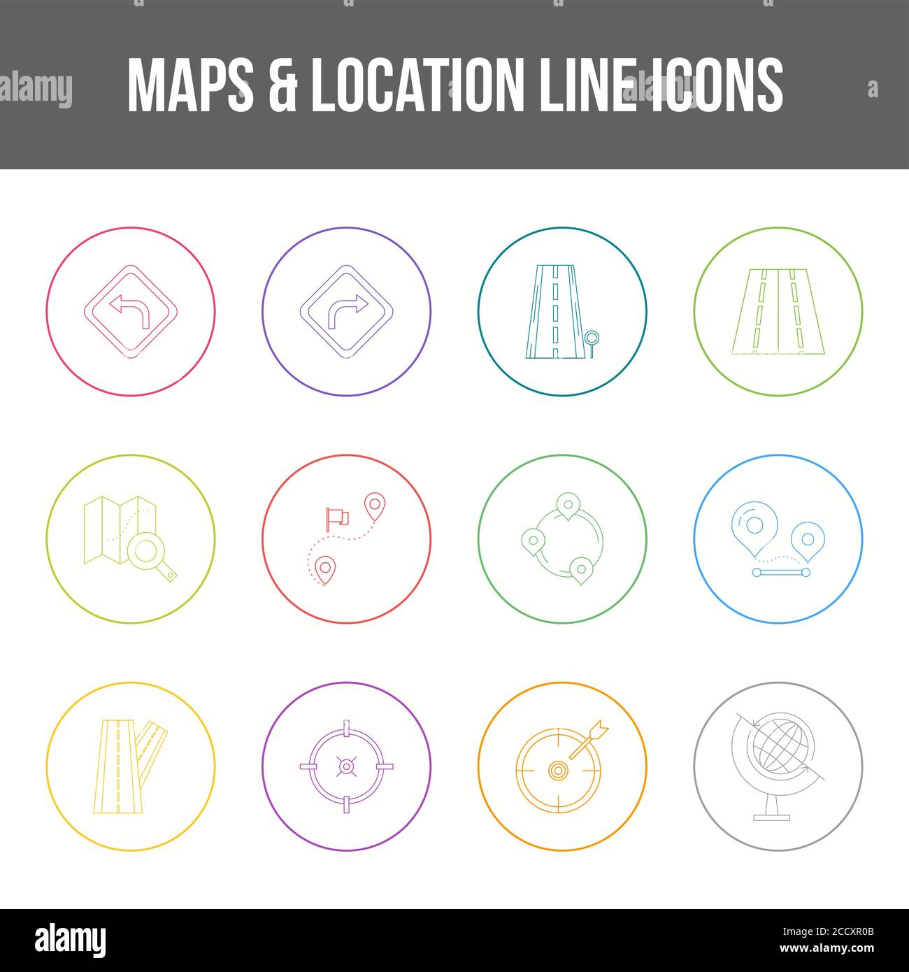 Unique Maps & location Line icon set Stock Vector Image & Art - Alamy