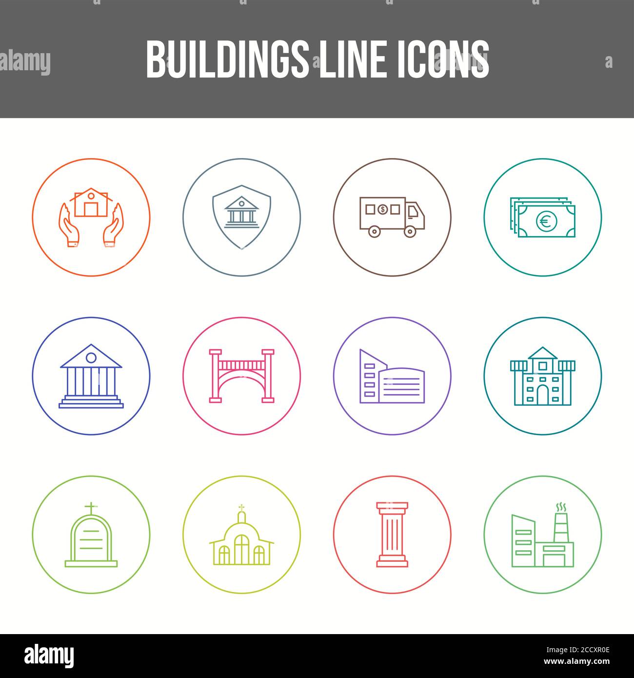 Unique Buildings Line icon set Stock Vector Image & Art - Alamy