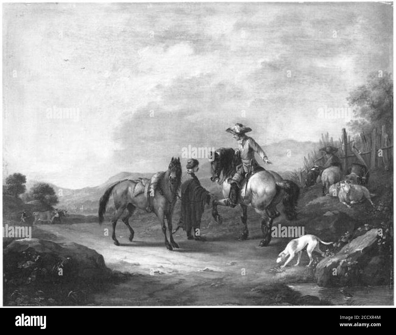 Johann Georg Pforr - Heer te paard met zijn rijknecht Stock Photo - Alamy