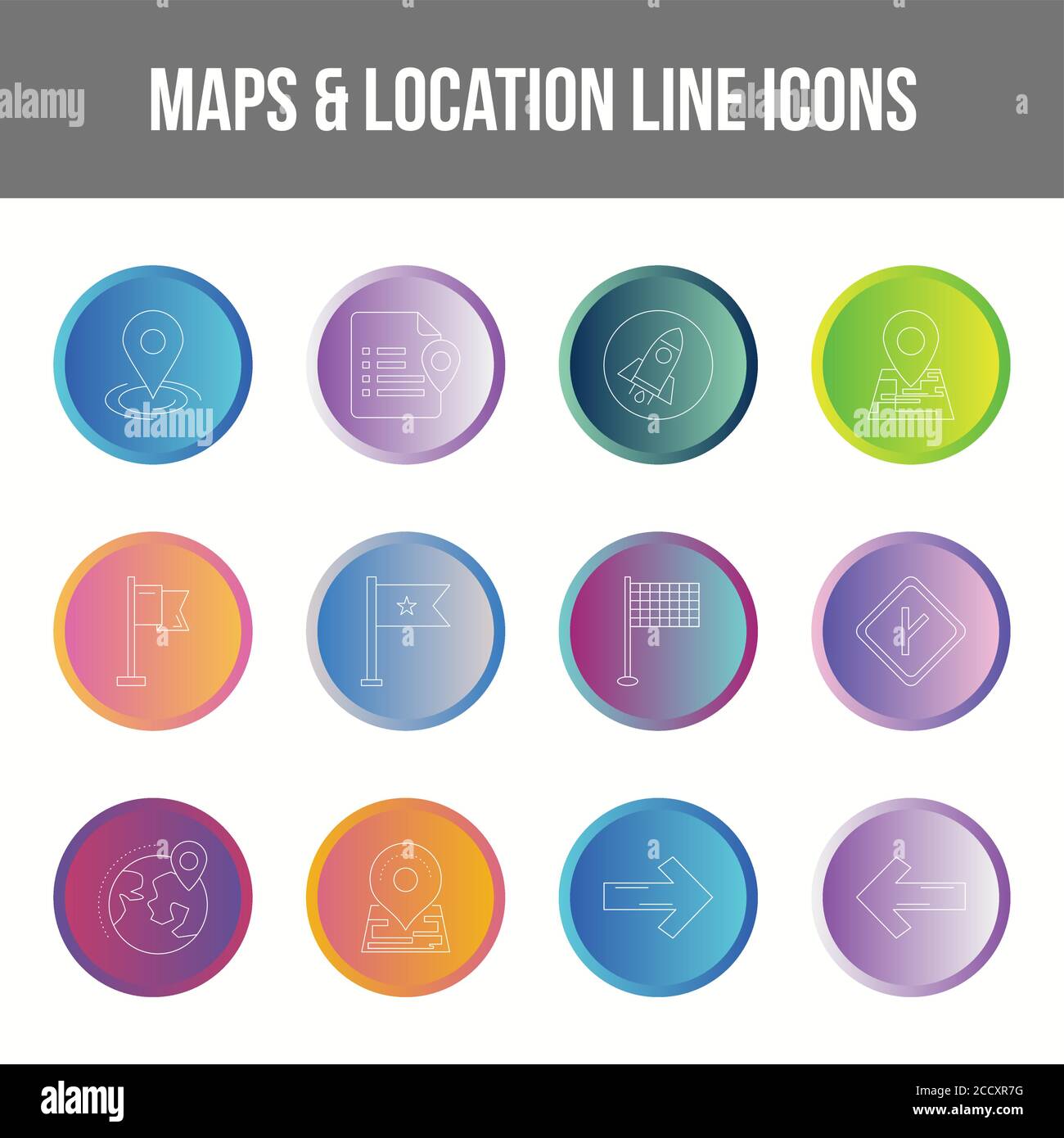 Unique Maps & location Line icon set Stock Vector Image & Art - Alamy
