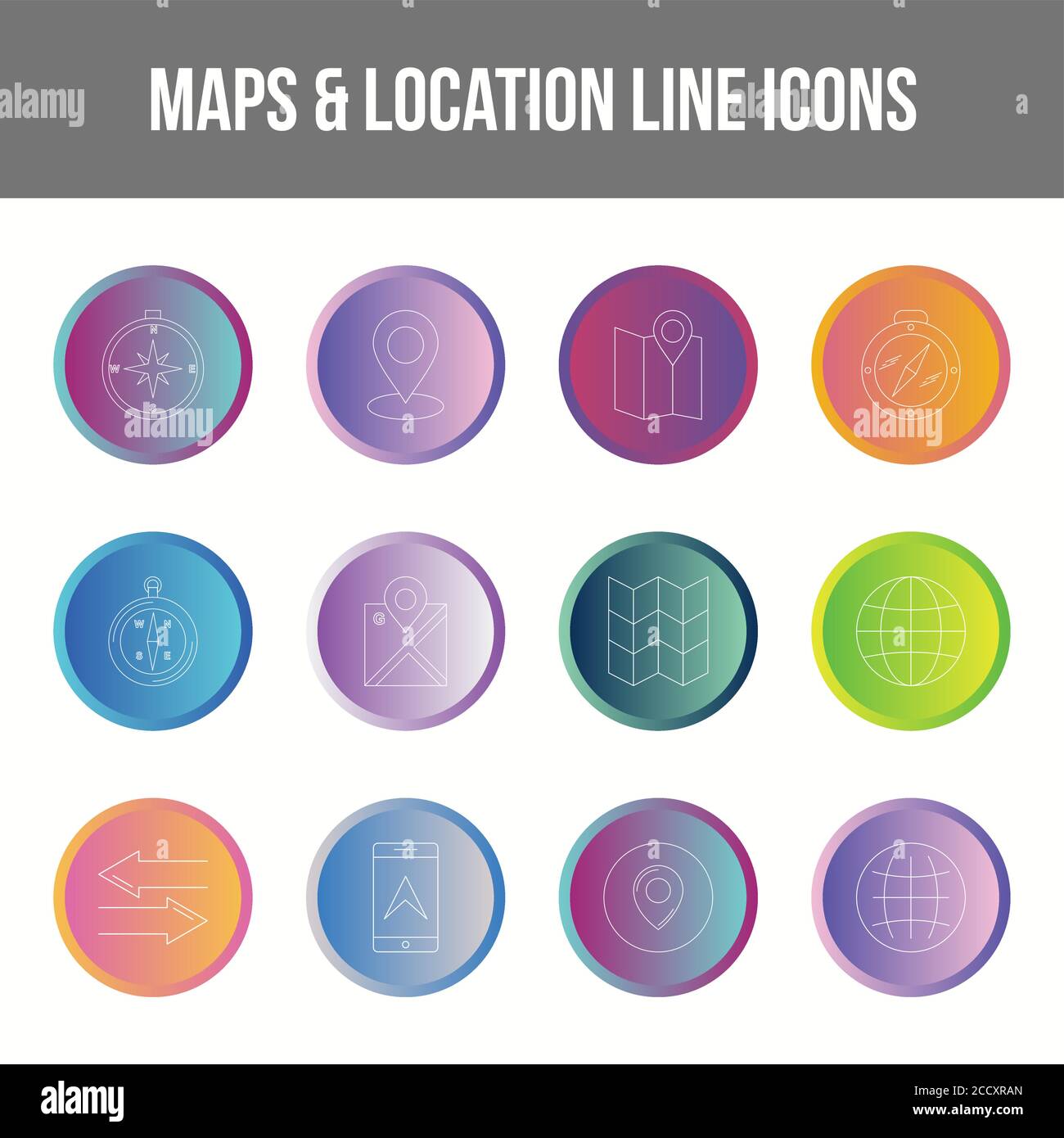 Unique Maps & location Line icon set Stock Vector Image & Art - Alamy