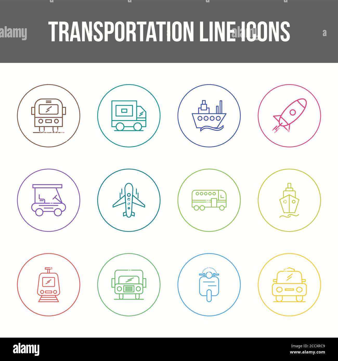 Unique Transportation Line icon set Stock Vector Image & Art - Alamy