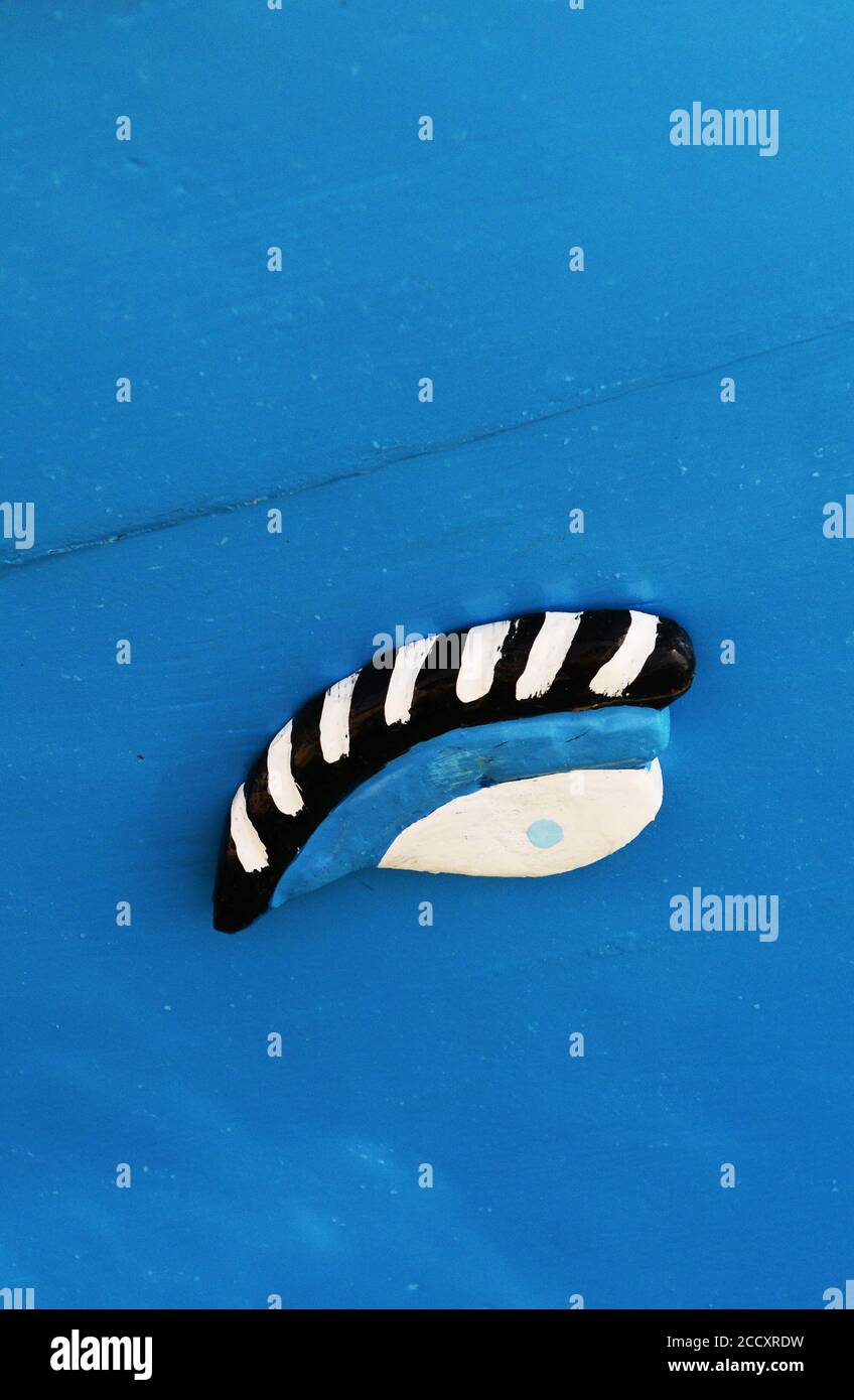 The Eye of Osiris on a traditional luzzu (Maltese fishing boat Stock ...