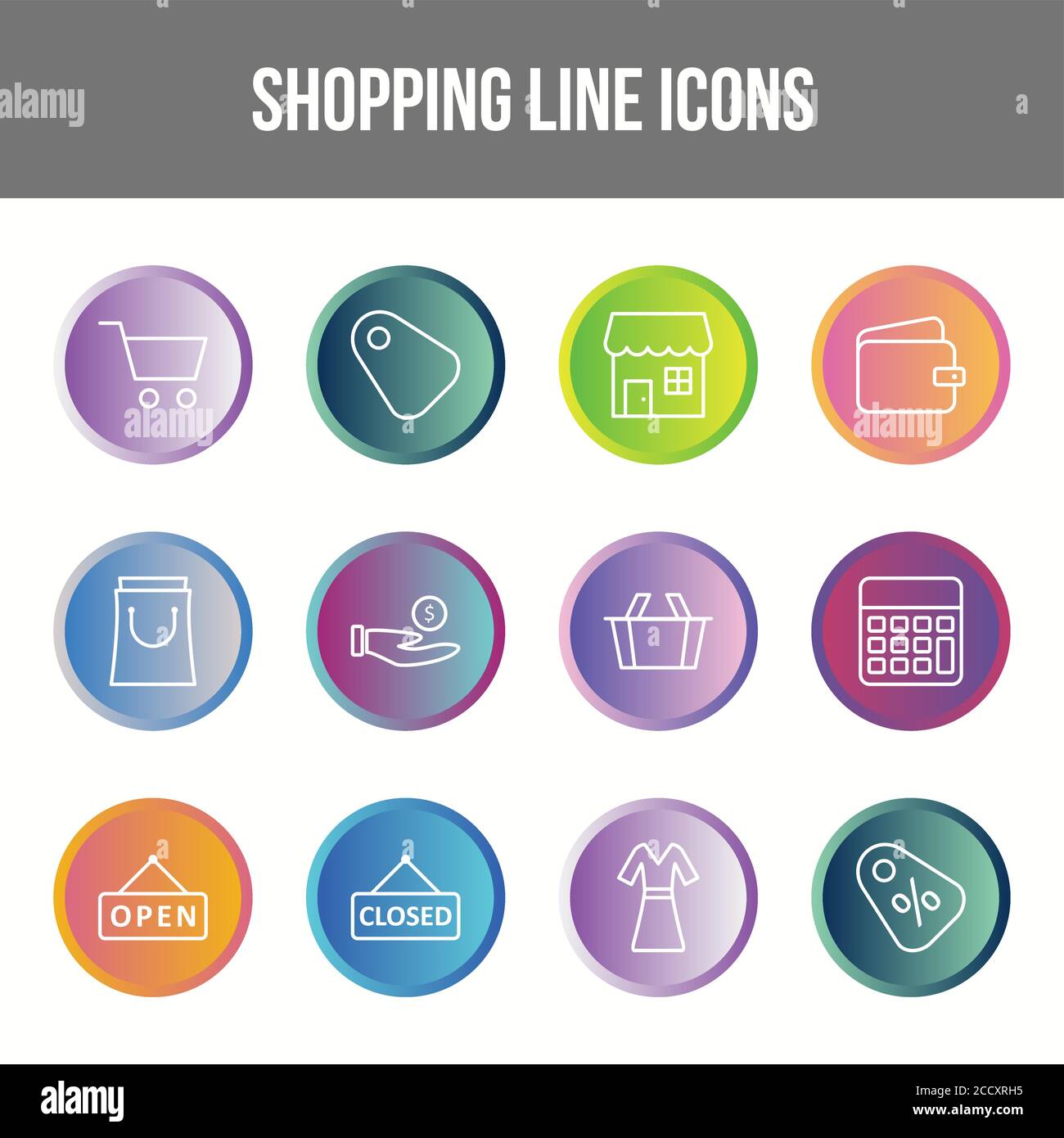 Unique Shopping Line icon set Stock Vector Image & Art - Alamy