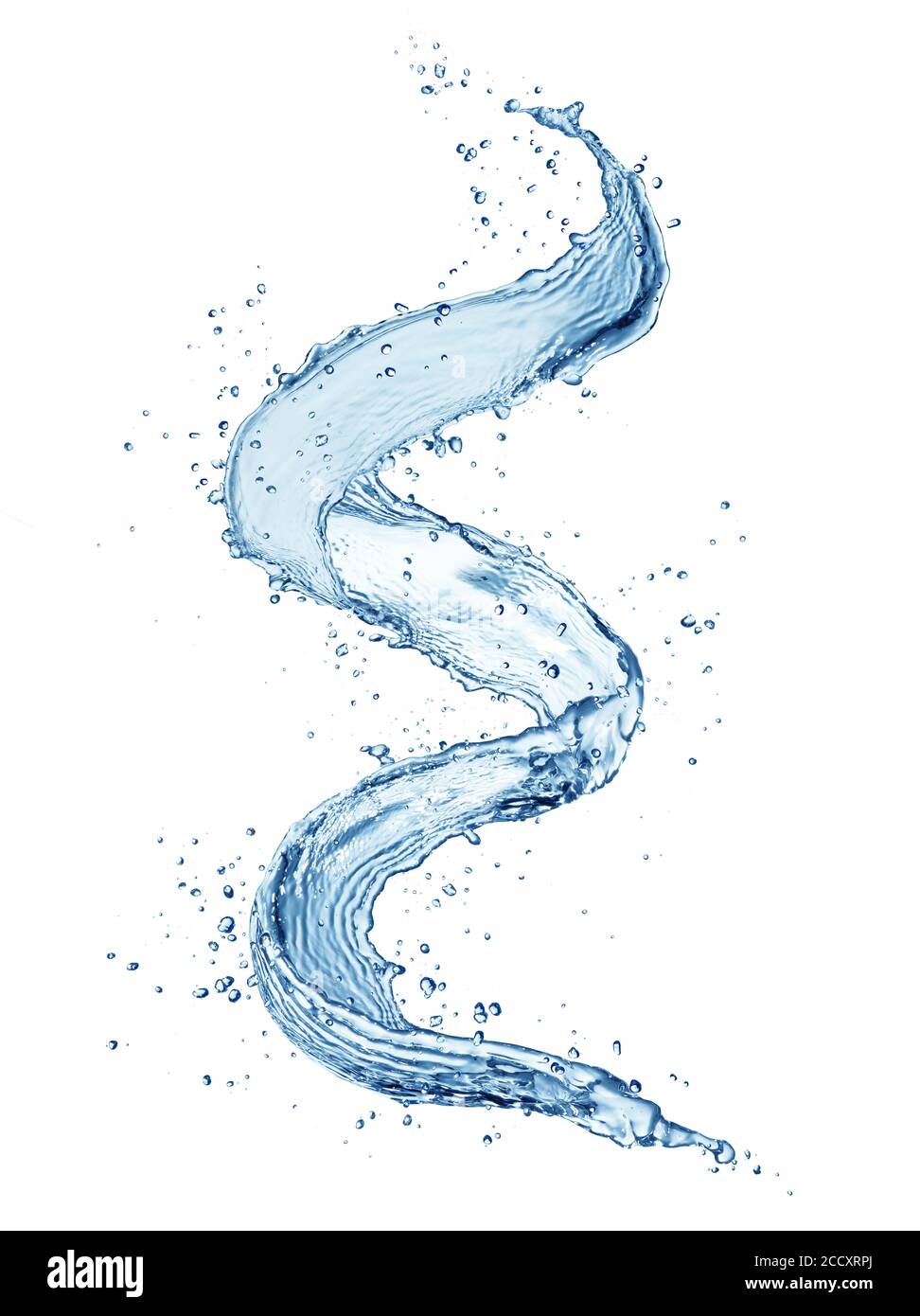 Abstract water splash in spiral shape, isolated on white background ...