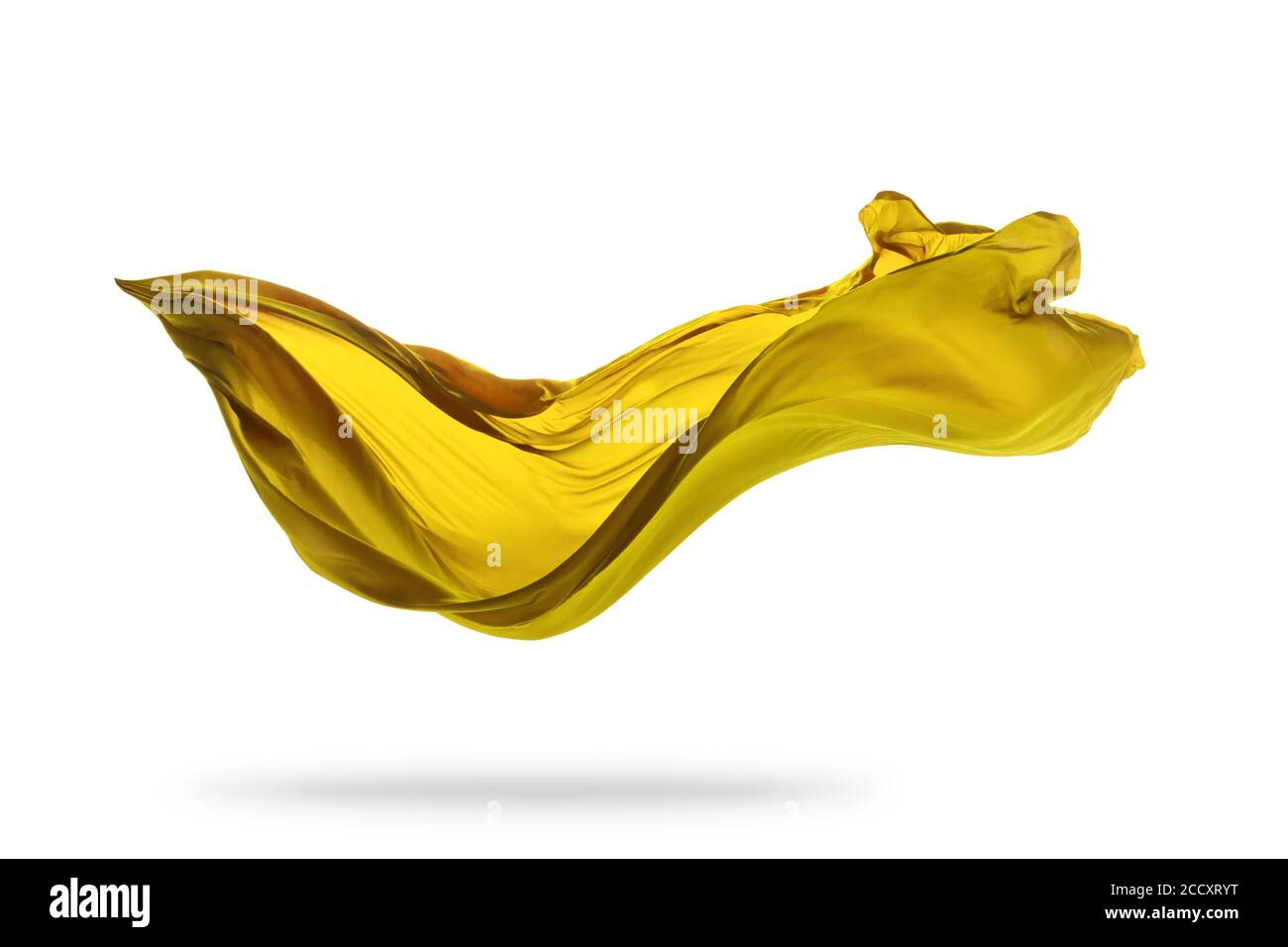 Smooth elegant golden transparent cloth separated on white background ...