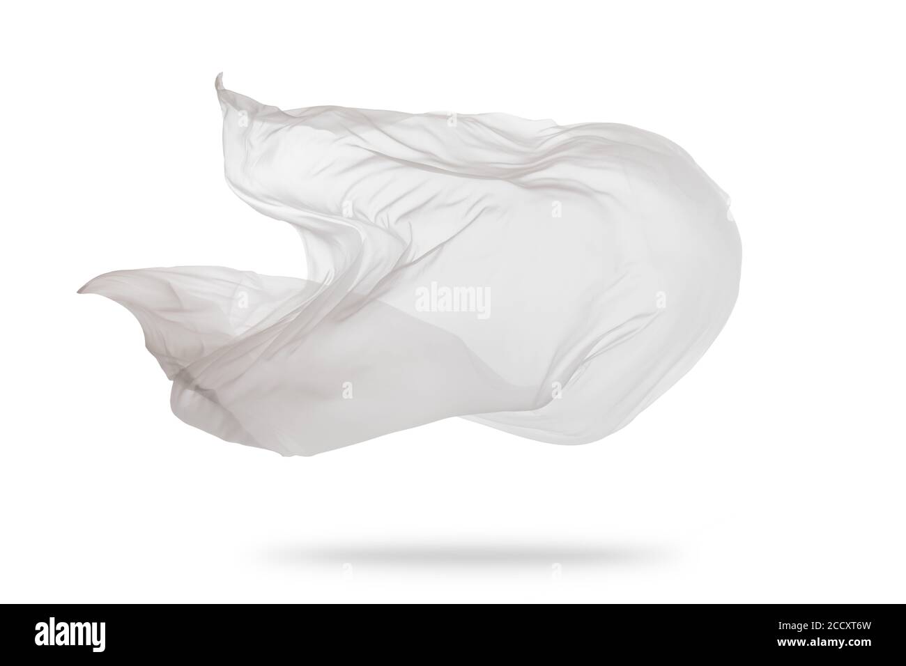 Smooth elegant white transparent cloth separated on white background ...
