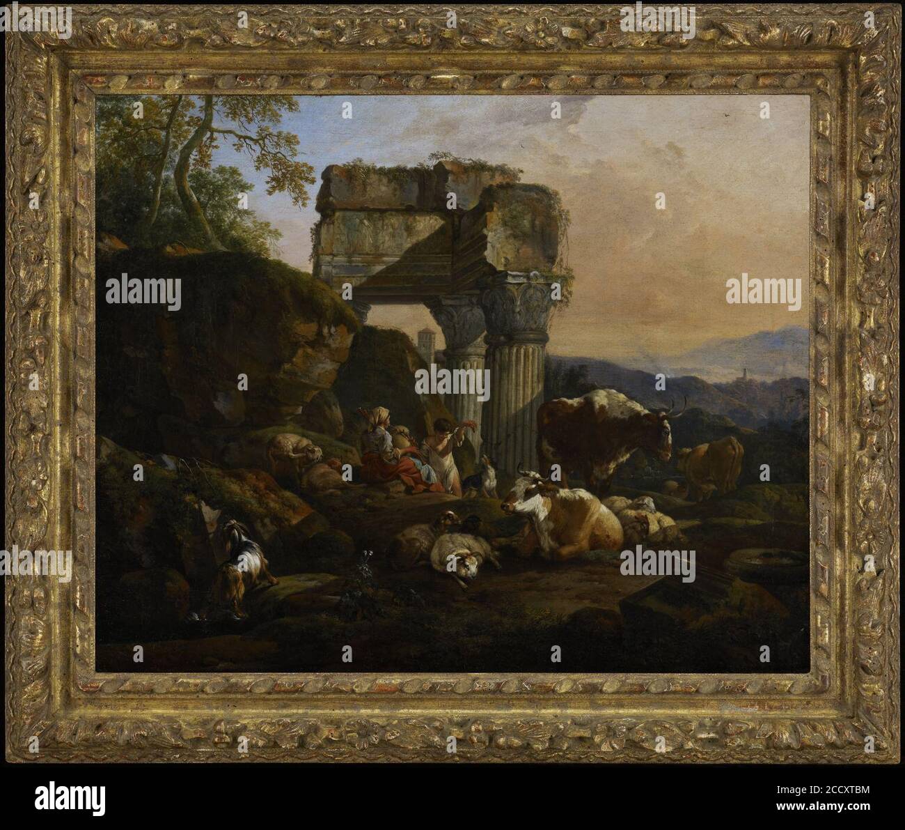 Johann Heinrich Roos - Roman Landscape with Cattle and Shepherds Stock ...