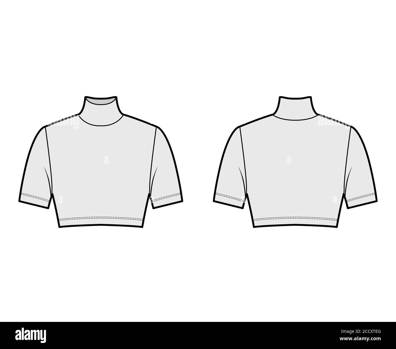 Cropped t shirt Stock Vector Images - Alamy