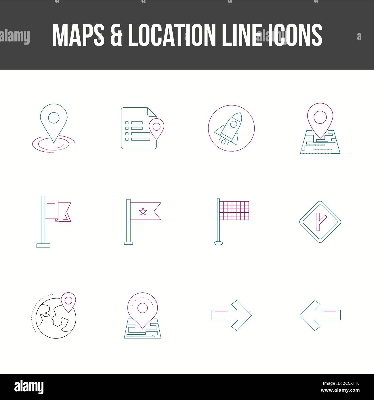 Unique Maps & location Line icon set Stock Vector Image & Art - Alamy