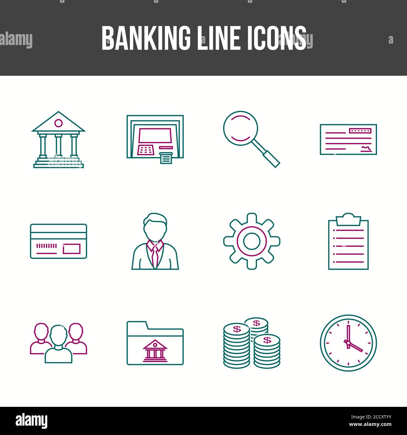 Unique Banking Line icon set Stock Vector Image & Art - Alamy