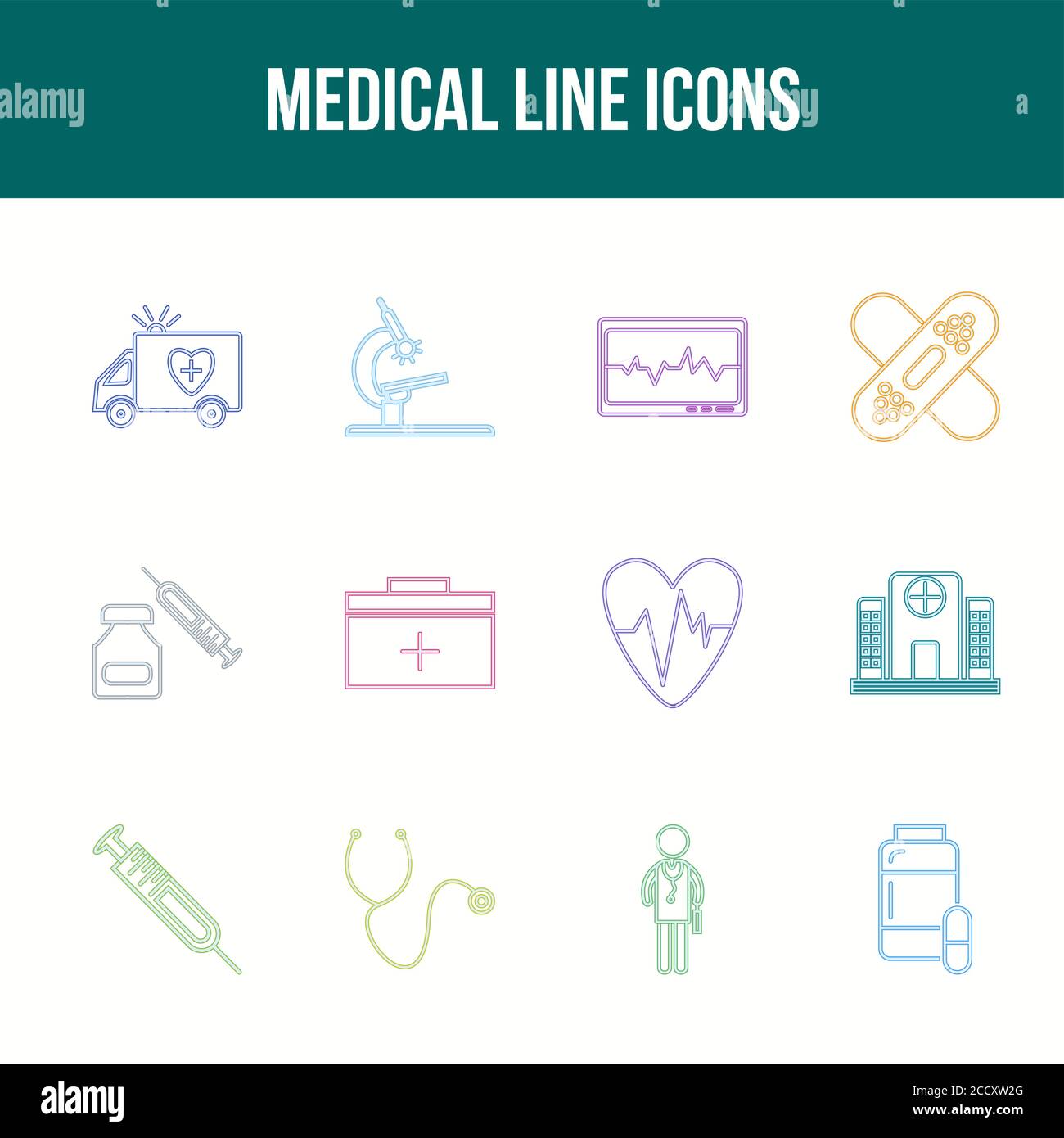 Unique Medical Line icon set Stock Vector Image & Art - Alamy