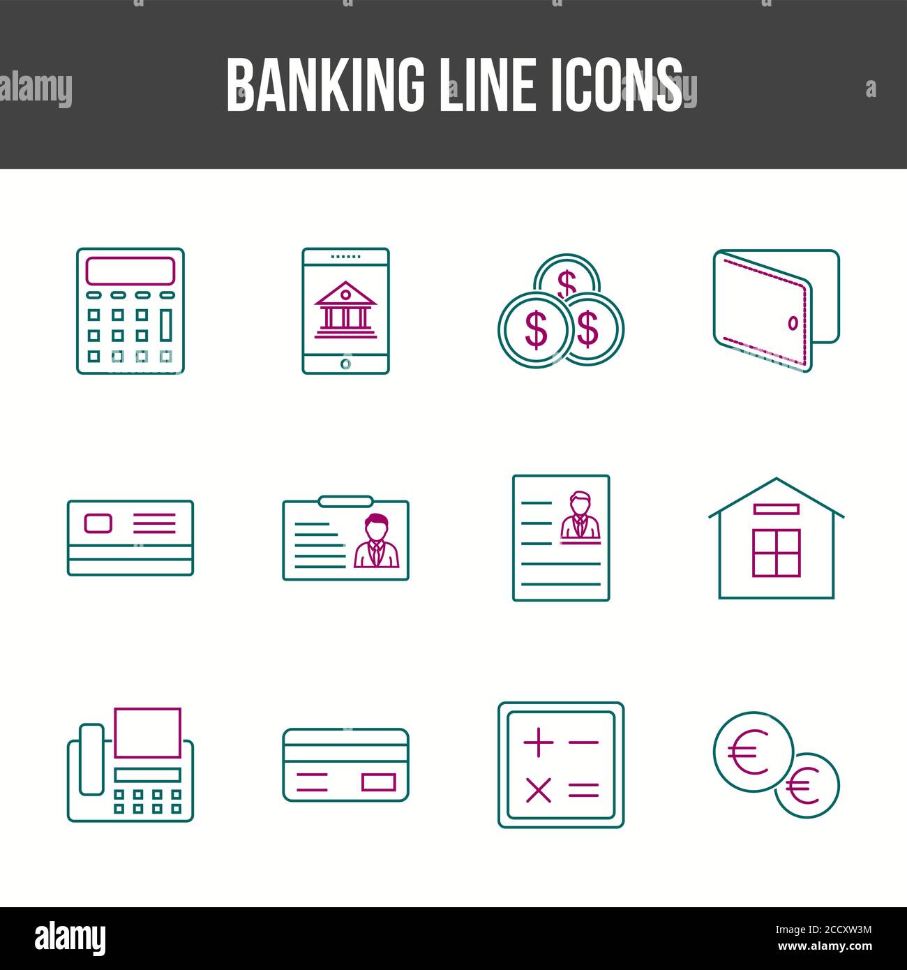 Unique Banking Line icon set Stock Vector Image & Art - Alamy
