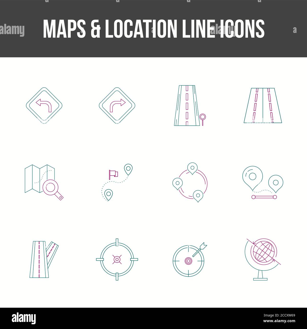 Unique Maps & location Line icon set Stock Vector Image & Art - Alamy