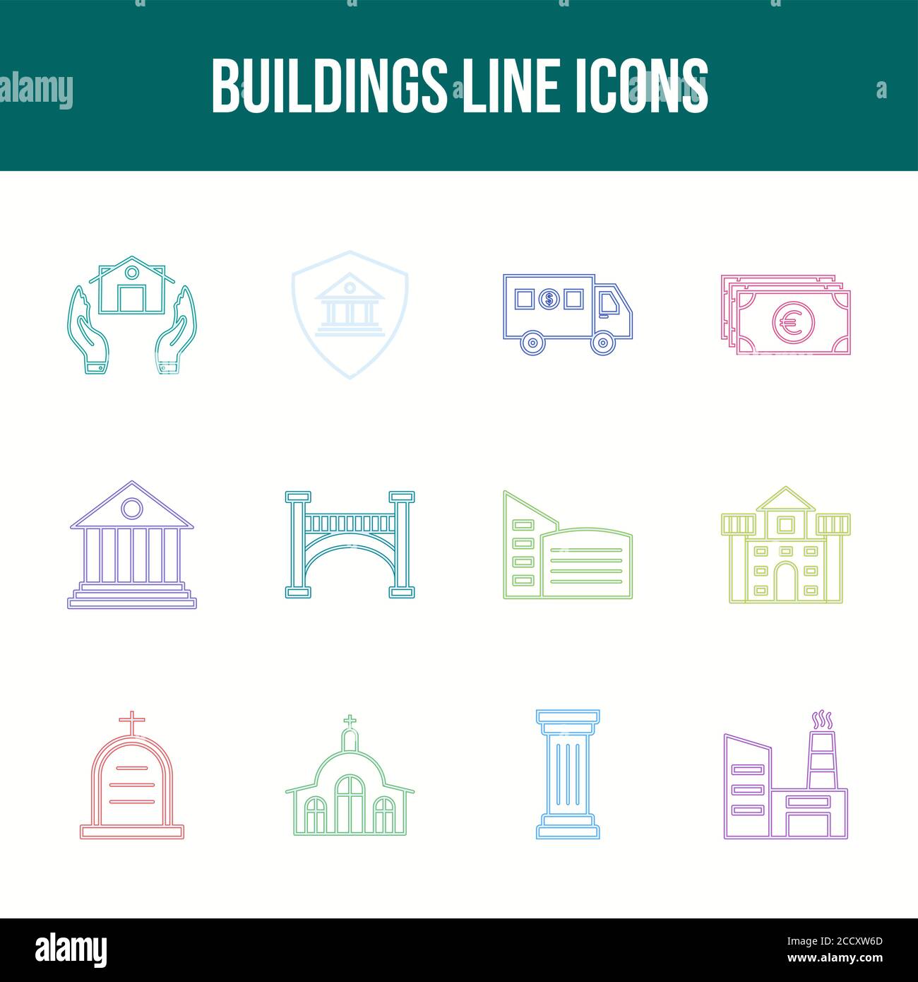 Unique Buildings Line icon set Stock Vector Image & Art - Alamy