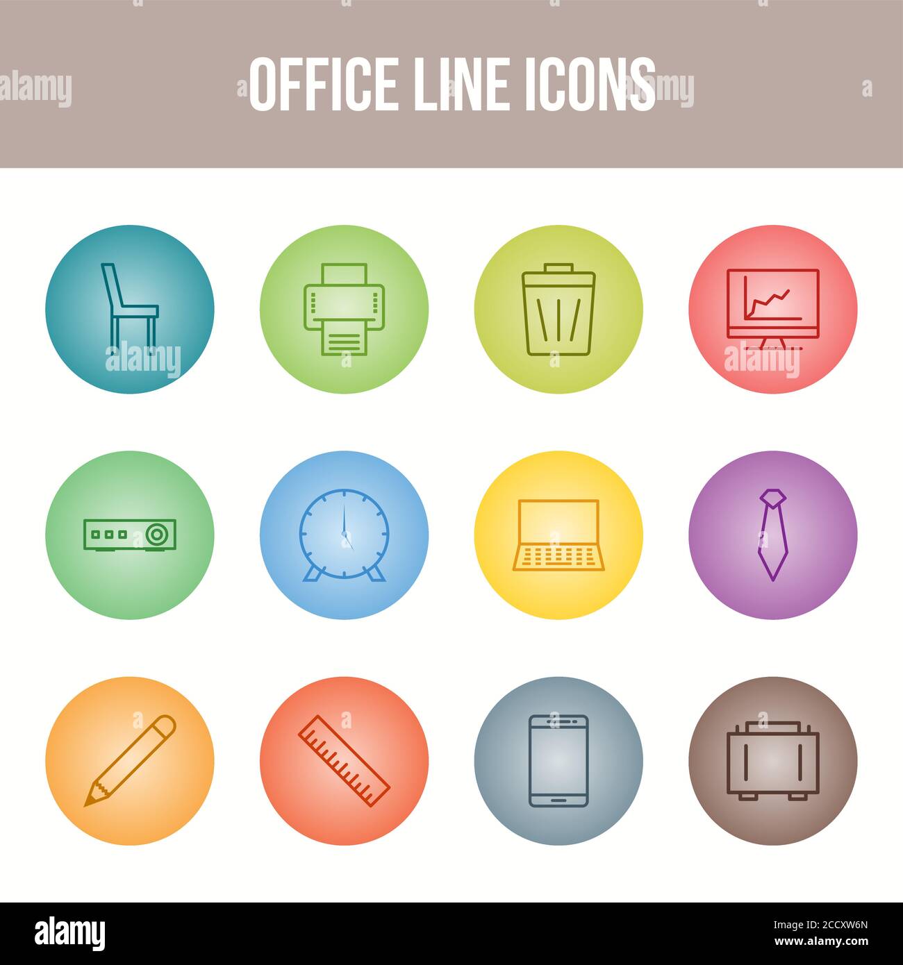 Unique Office Line icon set Stock Vector Image & Art - Alamy