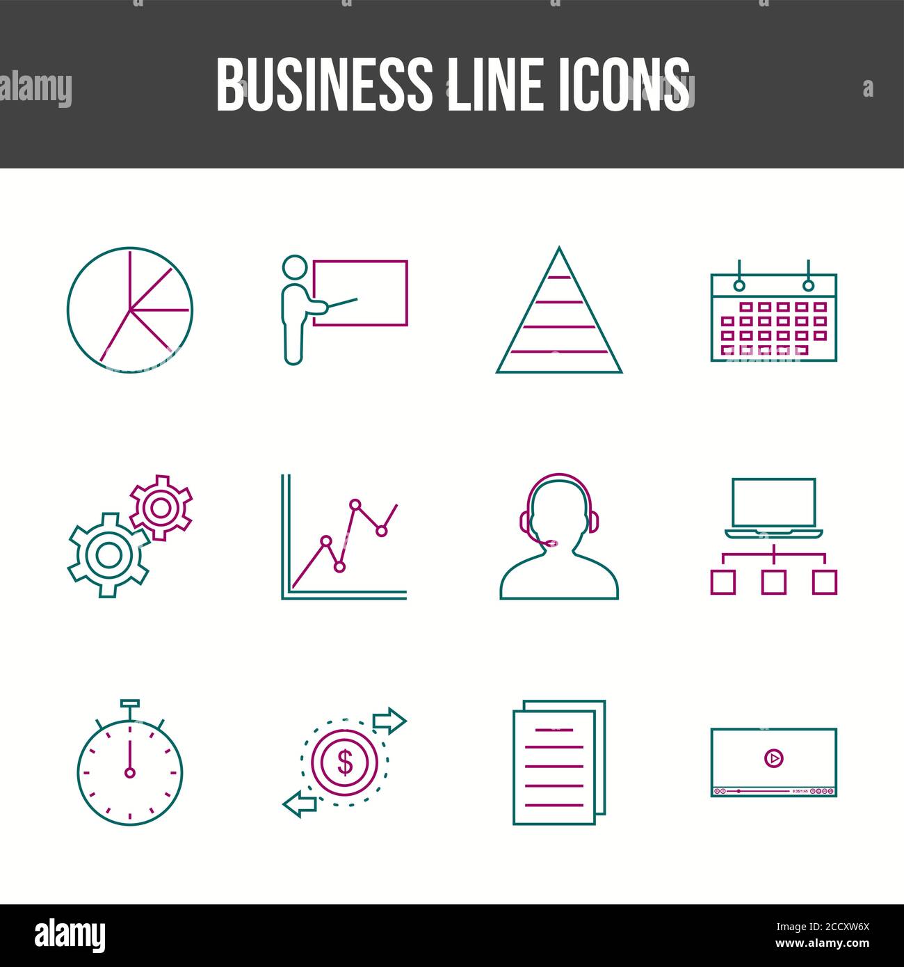 Unique Business Line icon set Stock Vector Image & Art - Alamy