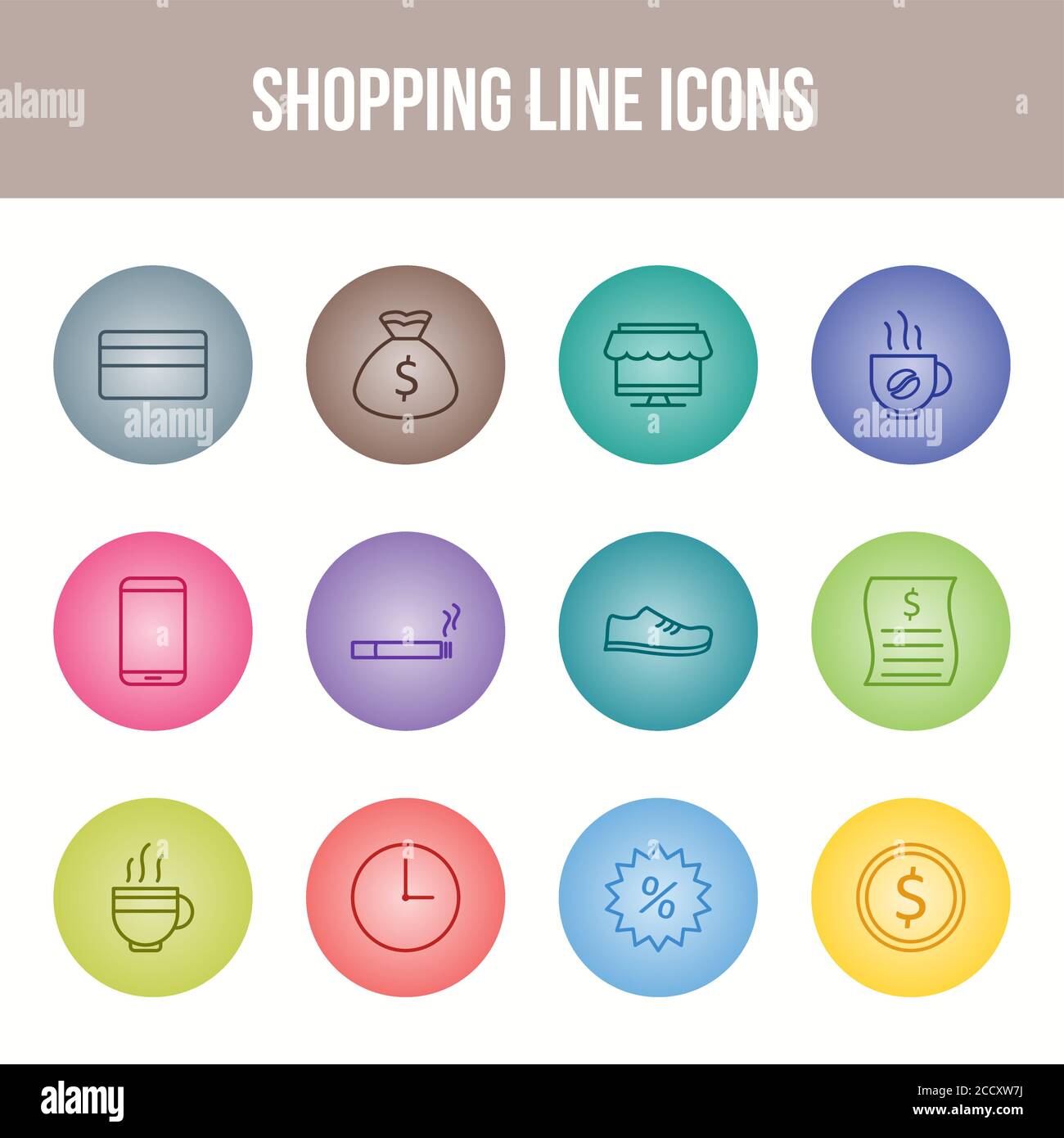 Unique Shopping Line icon set Stock Vector Image & Art - Alamy