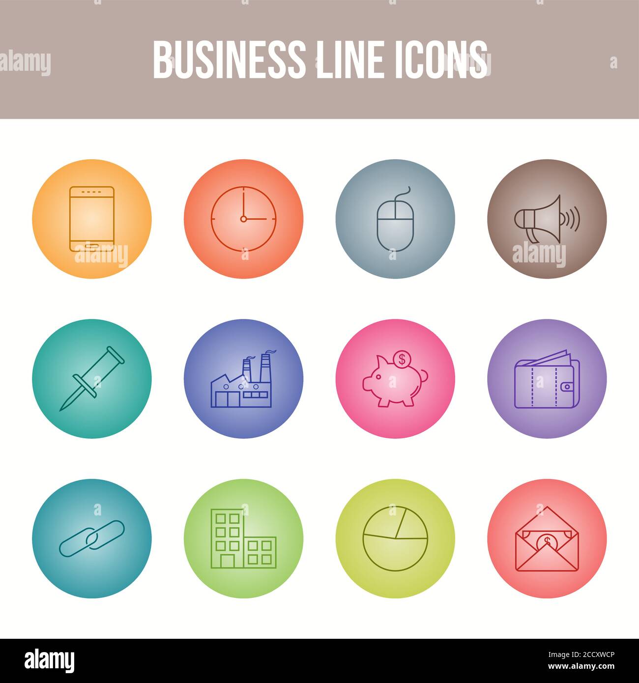 Unique Business Line icon set Stock Vector Image & Art - Alamy