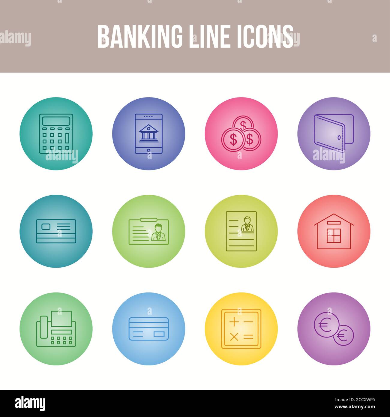 Unique Banking Line icon set Stock Vector Image & Art - Alamy