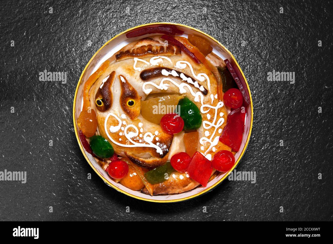Traditional christmas sweet marzipan eel, Madrid, Spain Stock Photo - Alamy