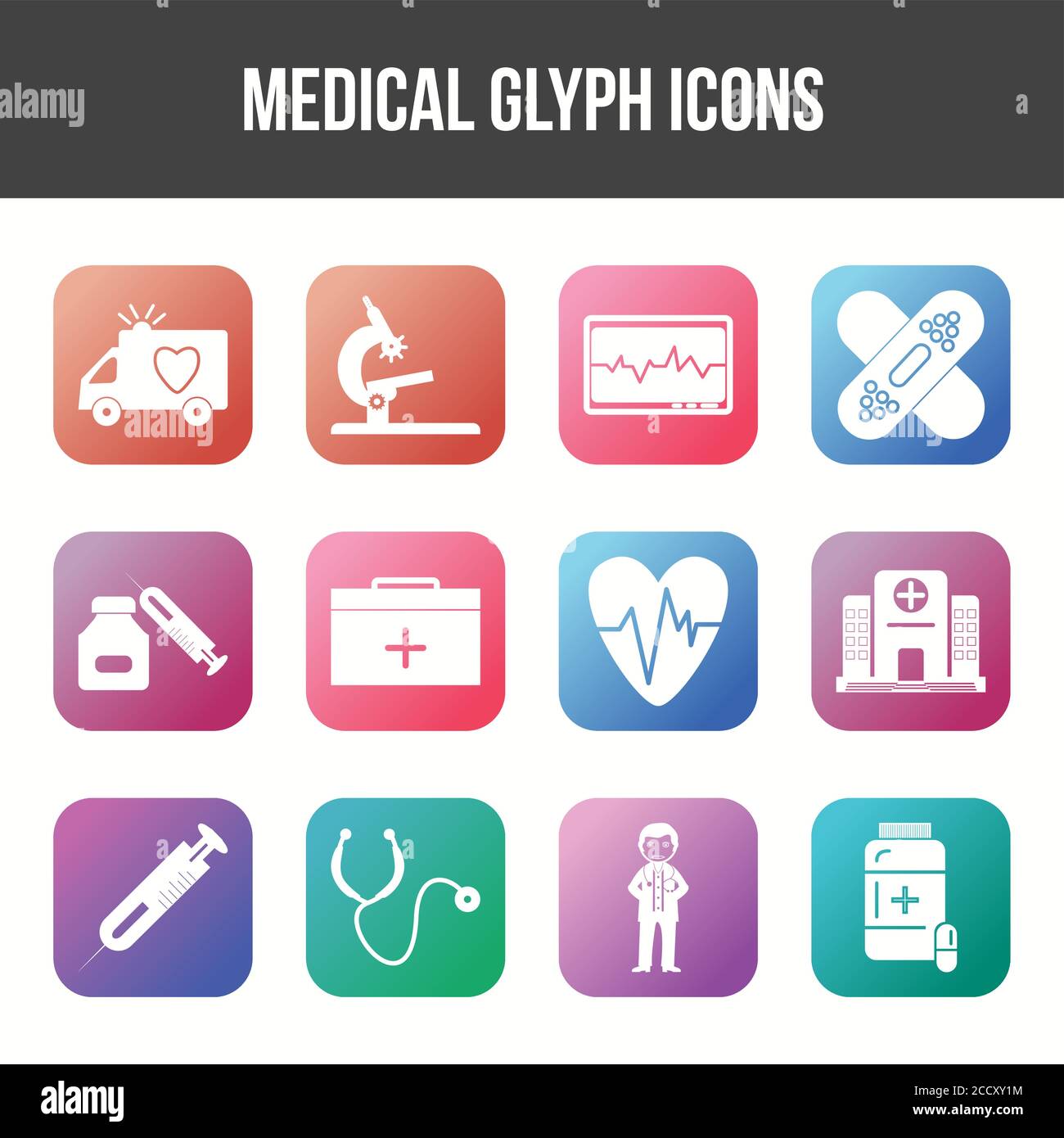 Unique Medical Glyph icon set Stock Vector Image & Art - Alamy