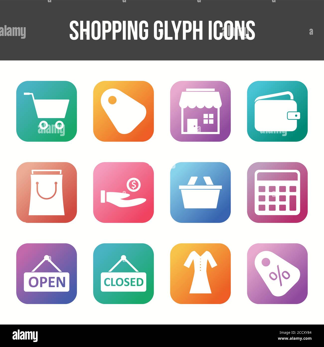 Unique Shopping Glyph icon set Stock Vector Image & Art - Alamy