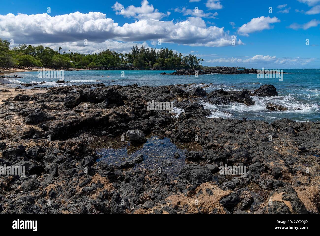 Rocky part of the bay, Hapuna Beach State Recreation Area Waialea Bay ...