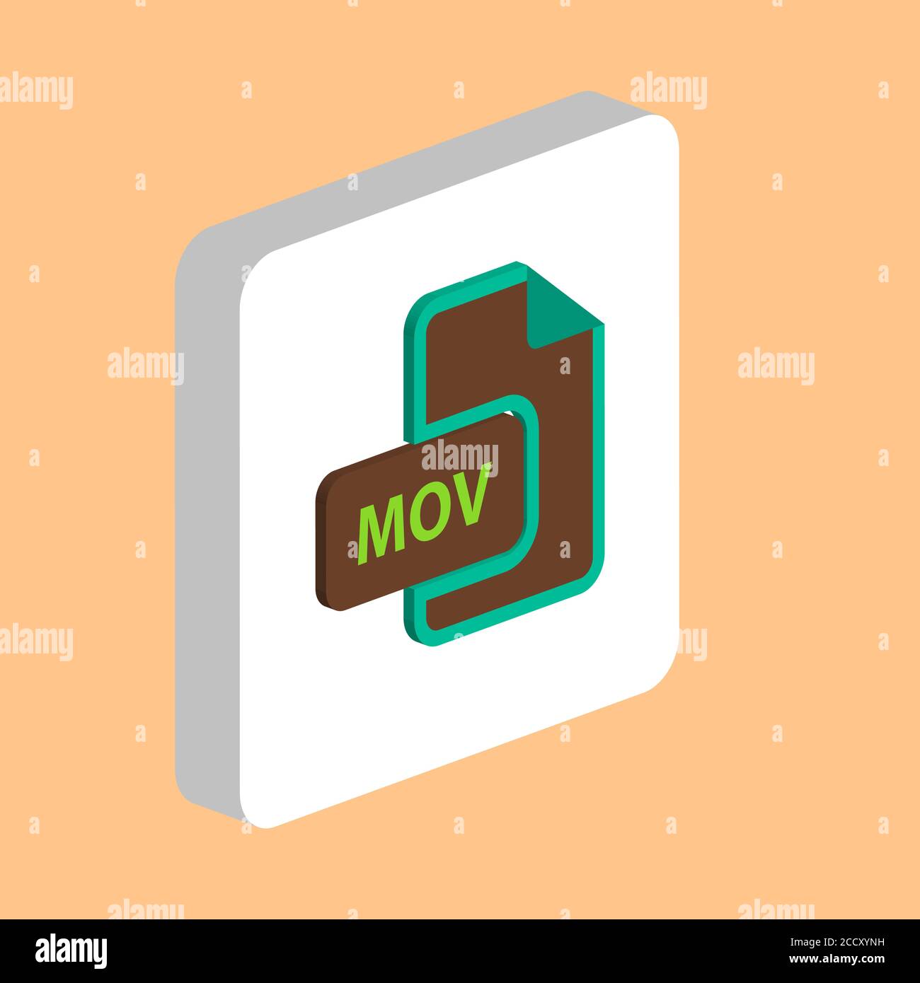 MOV document Simple vector icon. Illustration symbol design template ...
