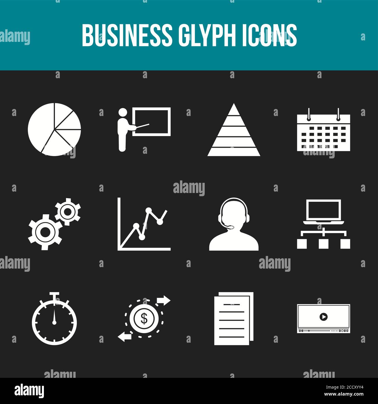 Unique Business Glyph icon set Stock Vector Image & Art - Alamy