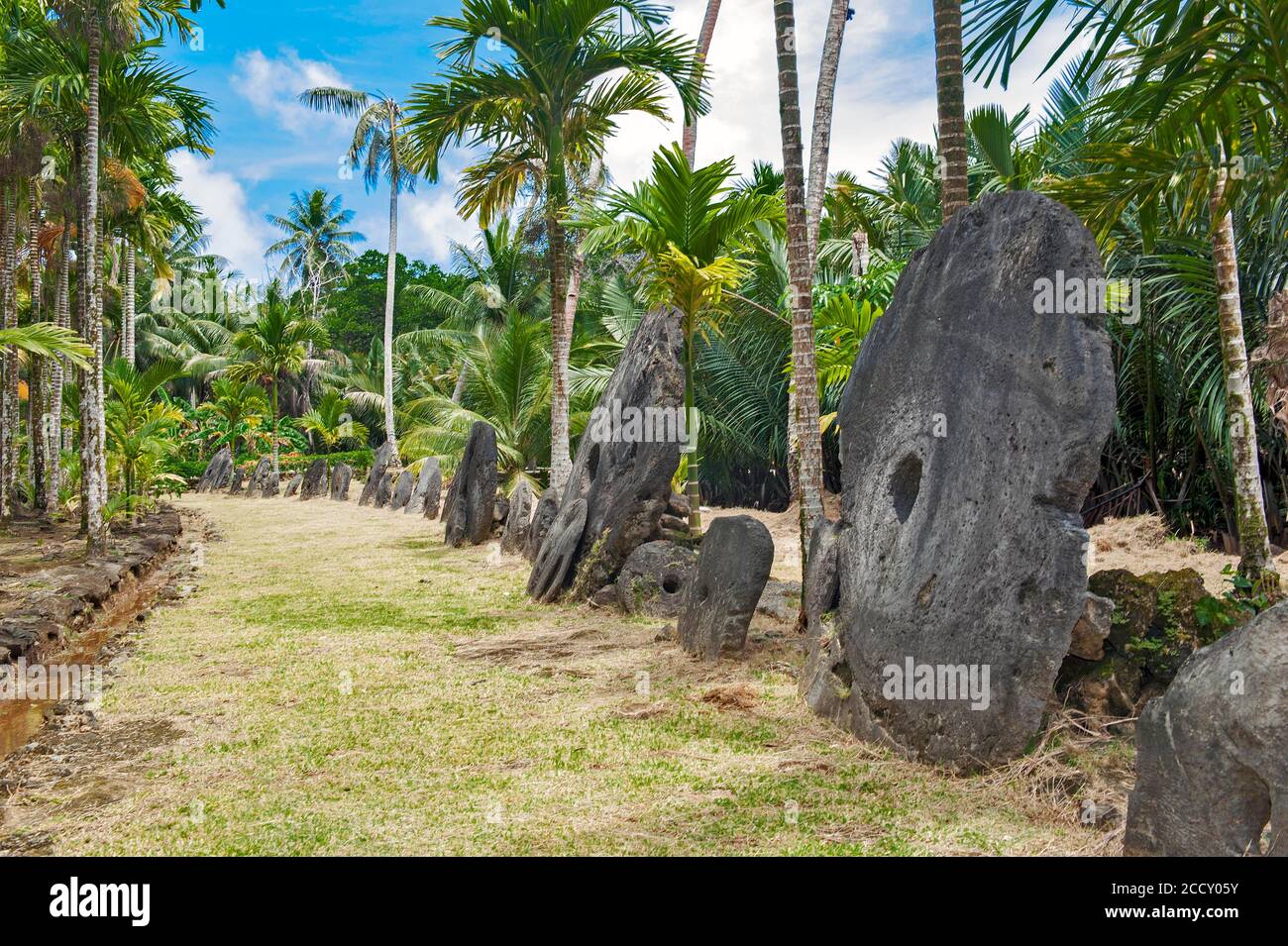 Stone money bank in the jungle, Yap Island, Micronesia Stock Photo - Alamy